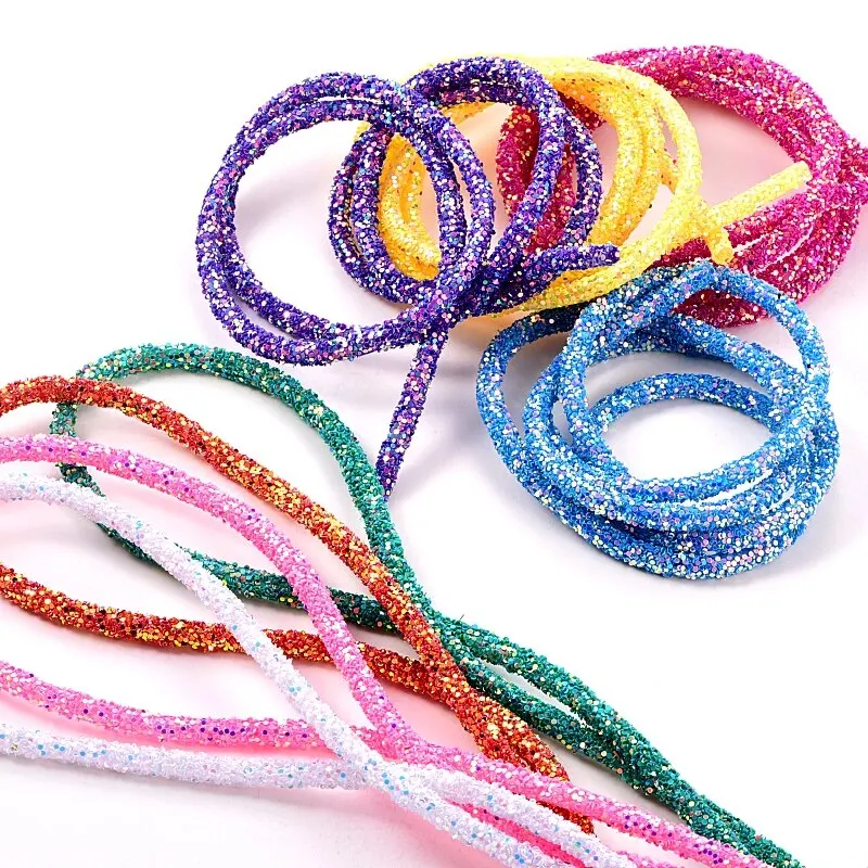 6mm Resin Glittering Rhinestones Rope Colorful Tube Cord Crystal Rope ...
