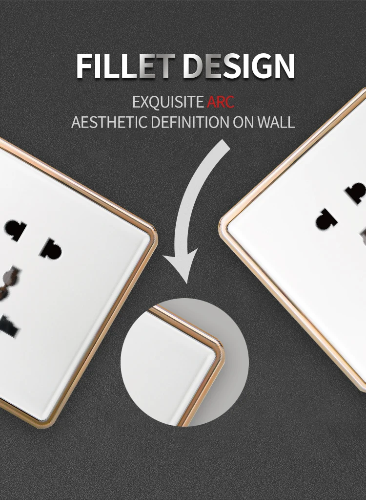 Nice Design Uk Standard Single Socket Lighting Electrical Wall Switch ...