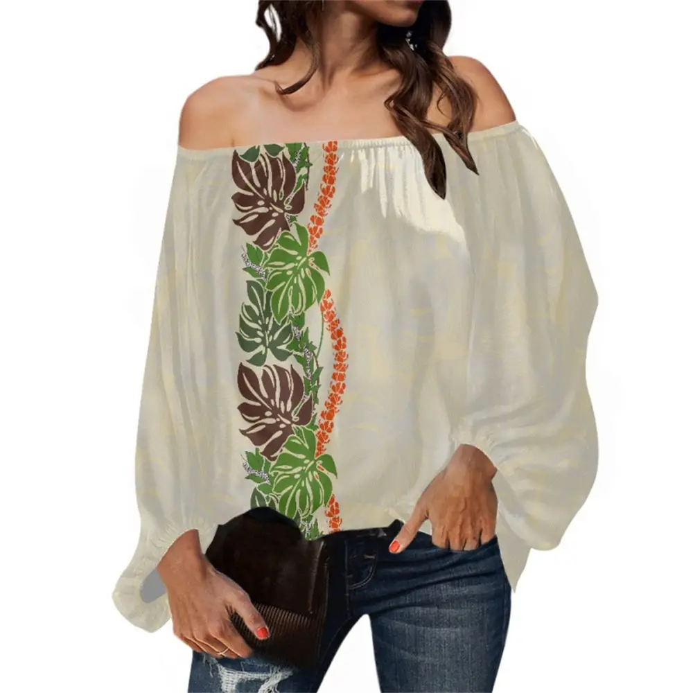 Pacific Islands Clothing 2024 Sexy Puff Sleeve Hawaiian Casual Blouse ...