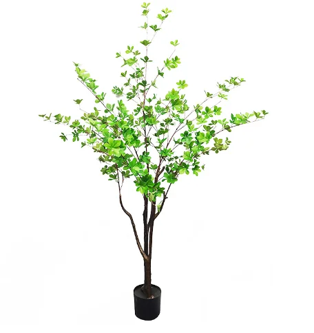 Green Artificial Plant Japanese Bell Leaf Drunken Wood Floor Potted ...