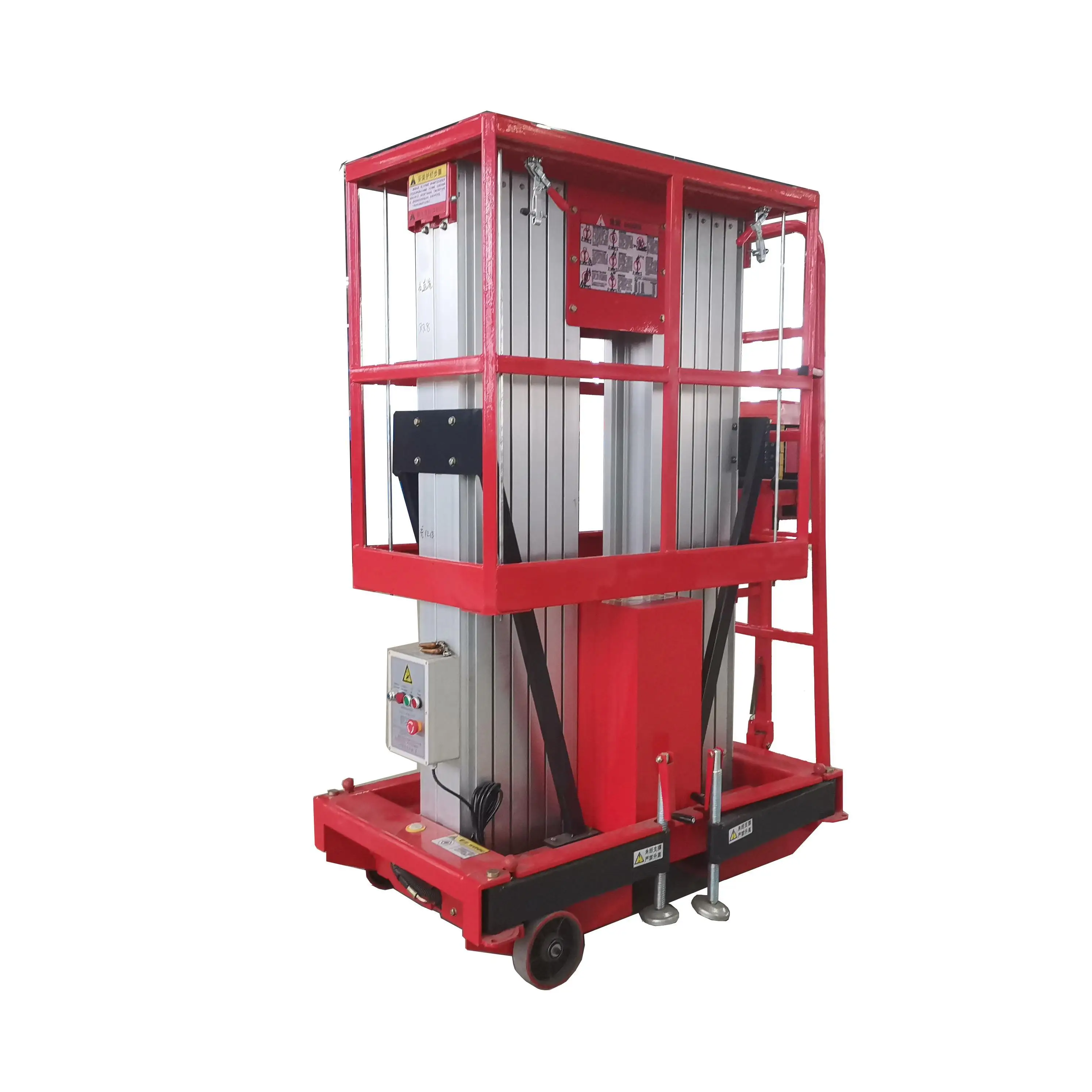 6-14m Vertical Double Mast Lift Aluminum Alloy Hoist Elevator 150-300kg ...