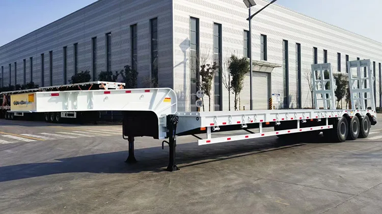 Factory Low Price Transport Containers Flatbed Semi-trailer 3 Axle ...