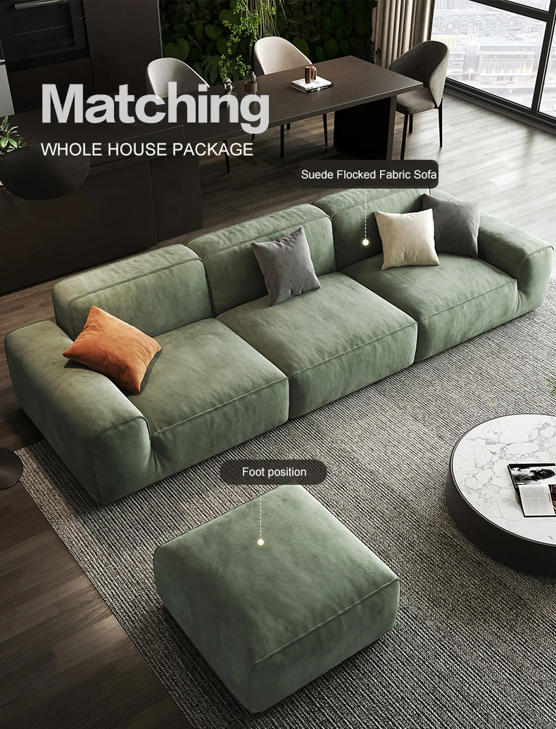 Luxury Villa Hotel Corner Sofa - Suede Nubuck Fabric