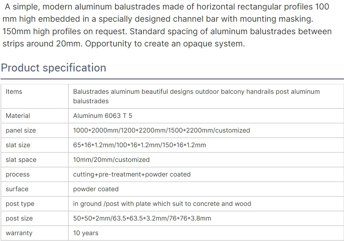Factory Aluminum Slat Privacy With U Channels Railing And Deck System ...