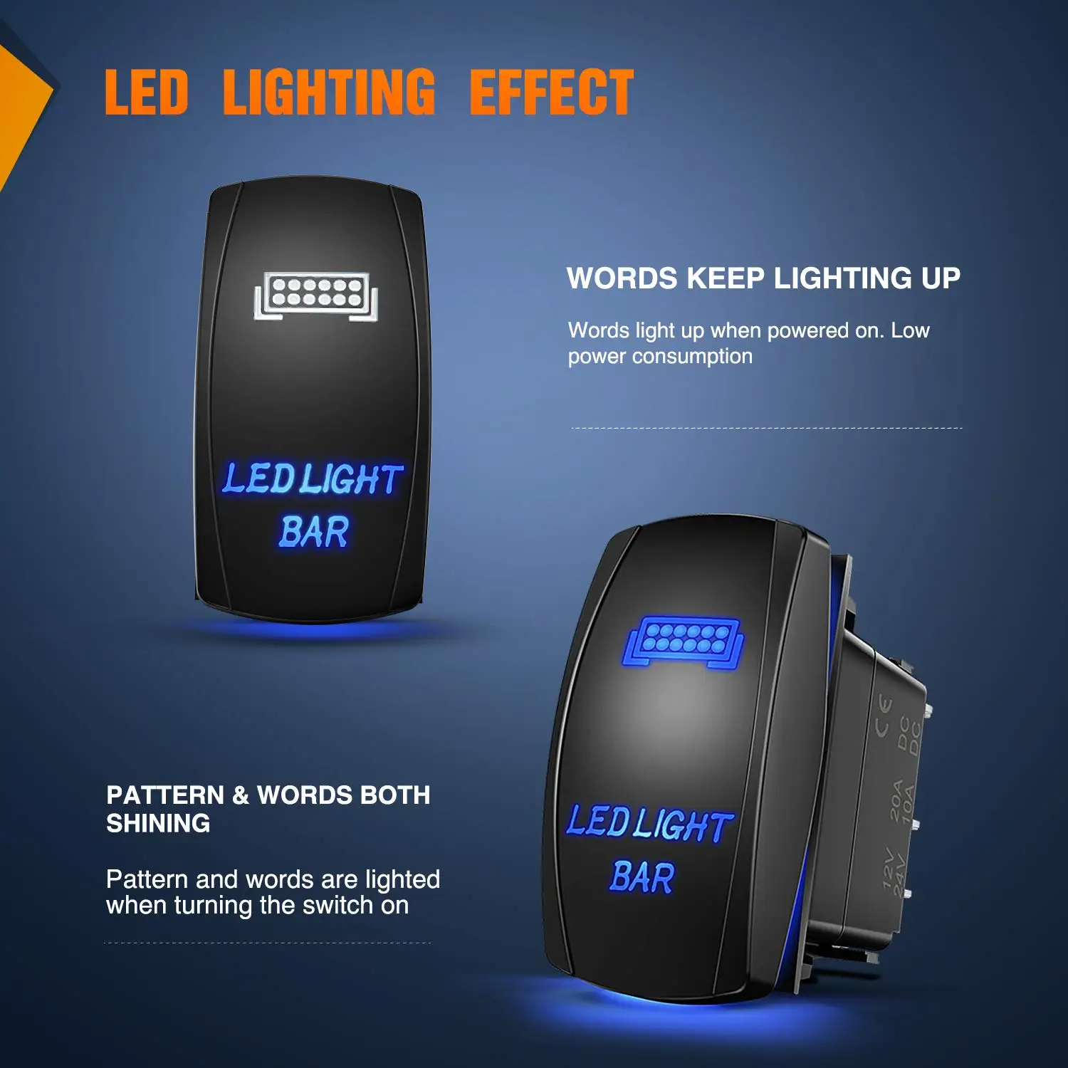 12V Blue LED 5-Pin Laser Light with On/Off Switch Jumper Wires 20A/12V ...