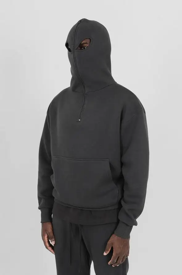 Unique Design Balaclava Hoodie Men's Full Zip Hoodie With Custom Oken ...