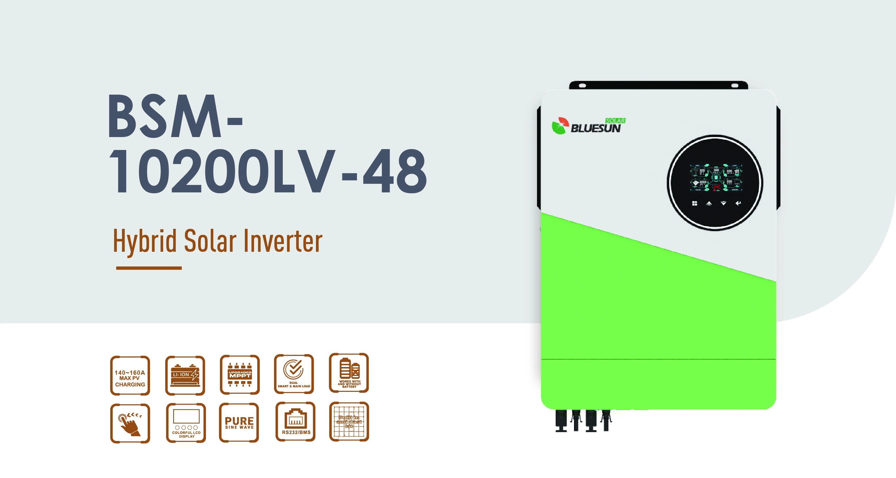 Bluesun 10.2kw Inverter Solar 48v Battery Voltage Off Grid Hybrid Solar ...