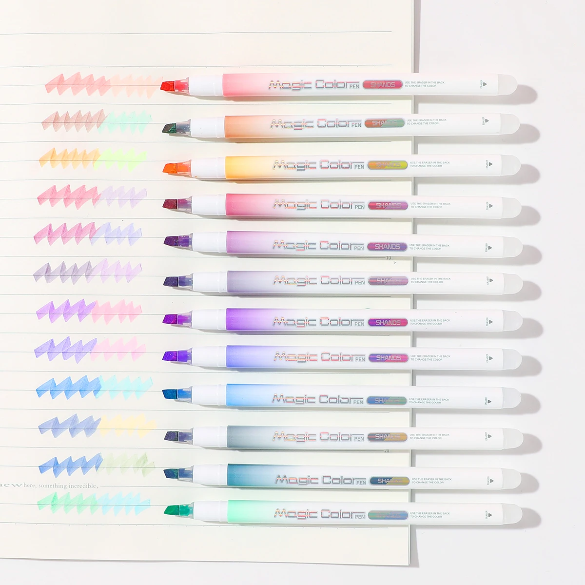 SHANDS 12 Colors Children Student Drawing Magic Pens Friction Color ...