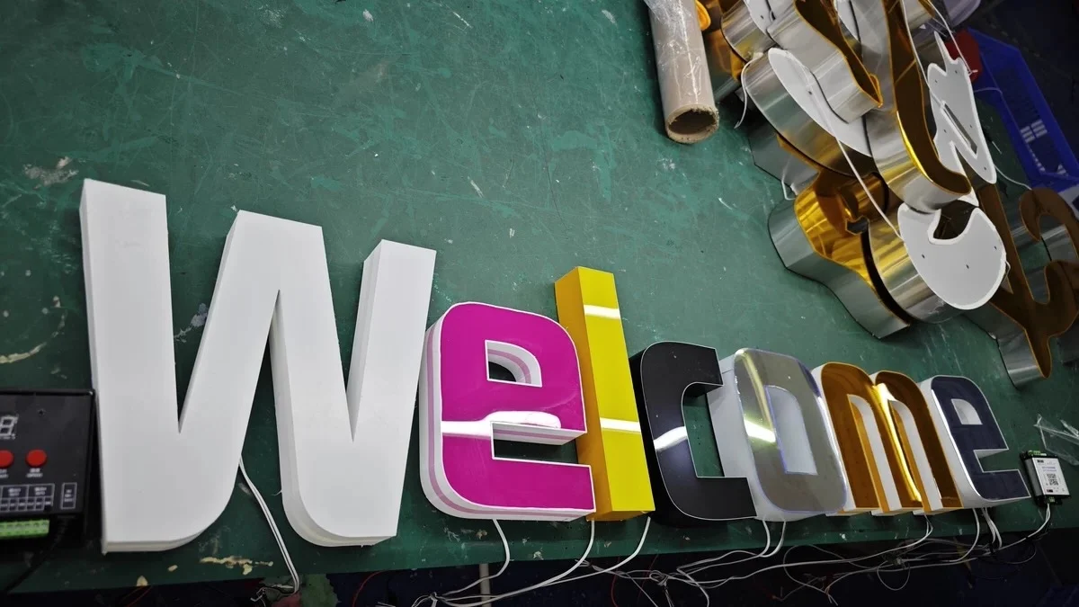 Custom Acrylic 3d Letters Off Light Mirror Silver On Light Colorful ...