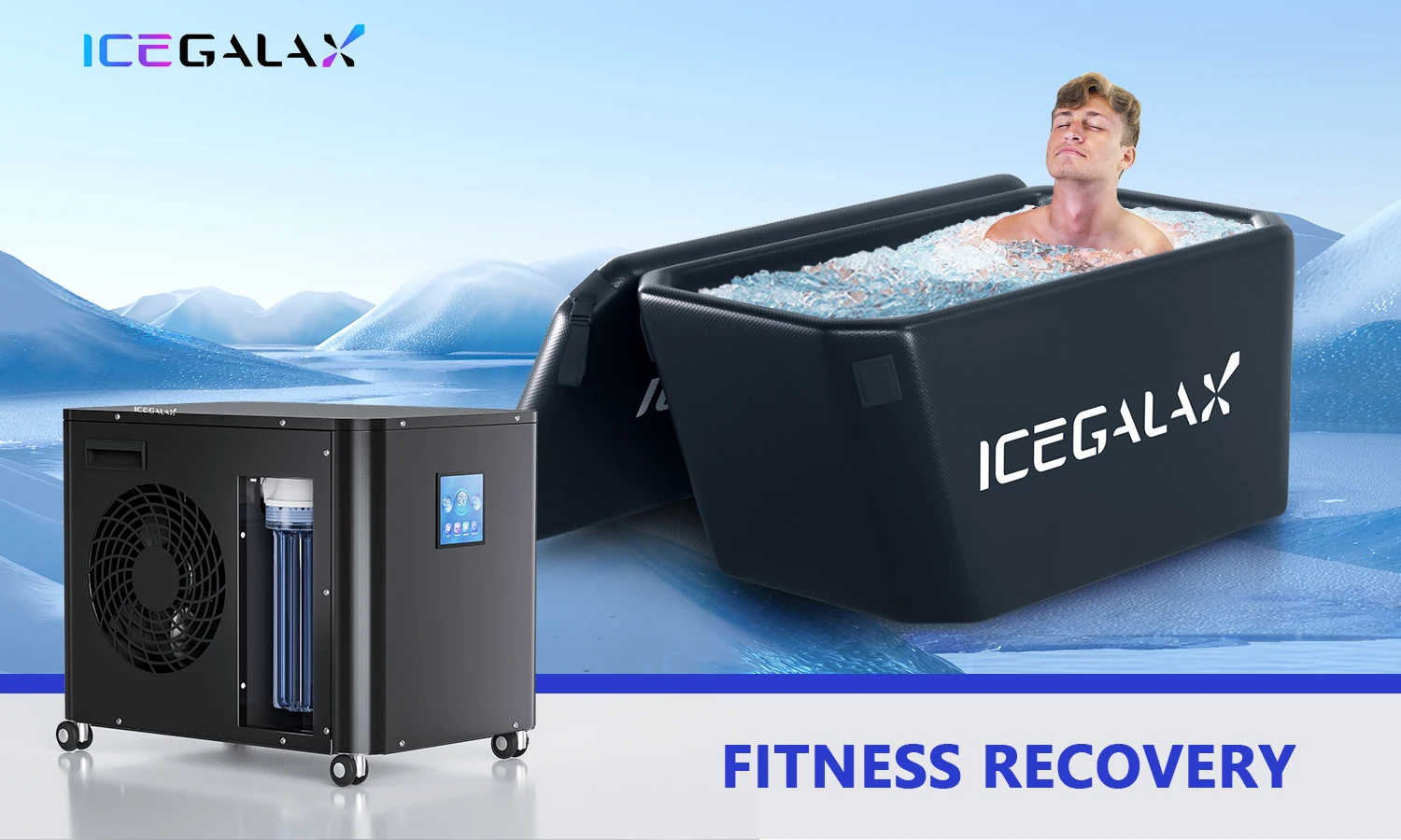 Icegalax New Ice Bath Tub Fitness Recovery Bathtubs Angled Inflatable ...