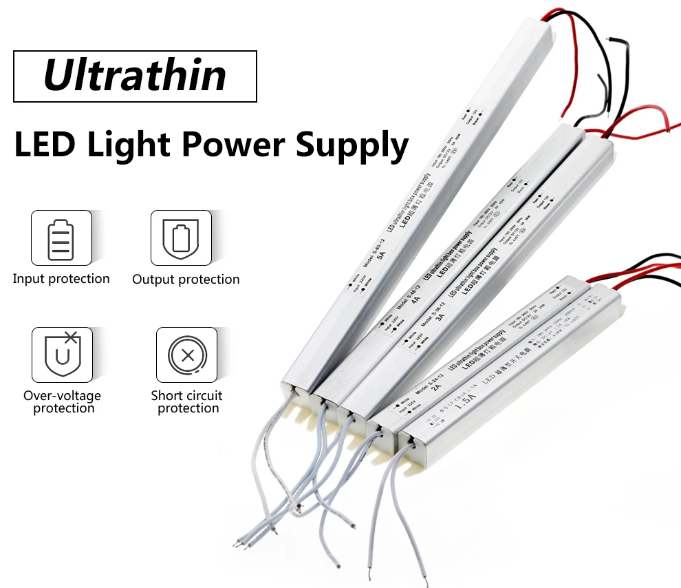 Ac220v至12v 1.5a 2a 3a 4a 5a发光二极管驱动器超薄发光二极管电源照明变压器，用于超薄广告灯箱 - Buy Ac220v ...
