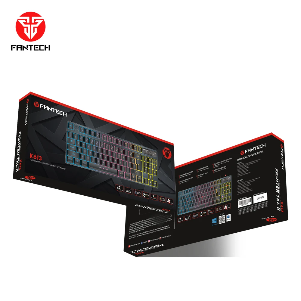 Fantech K613 Tournament Edition Tkl Backlit Membrane Gaming Keyboard ...