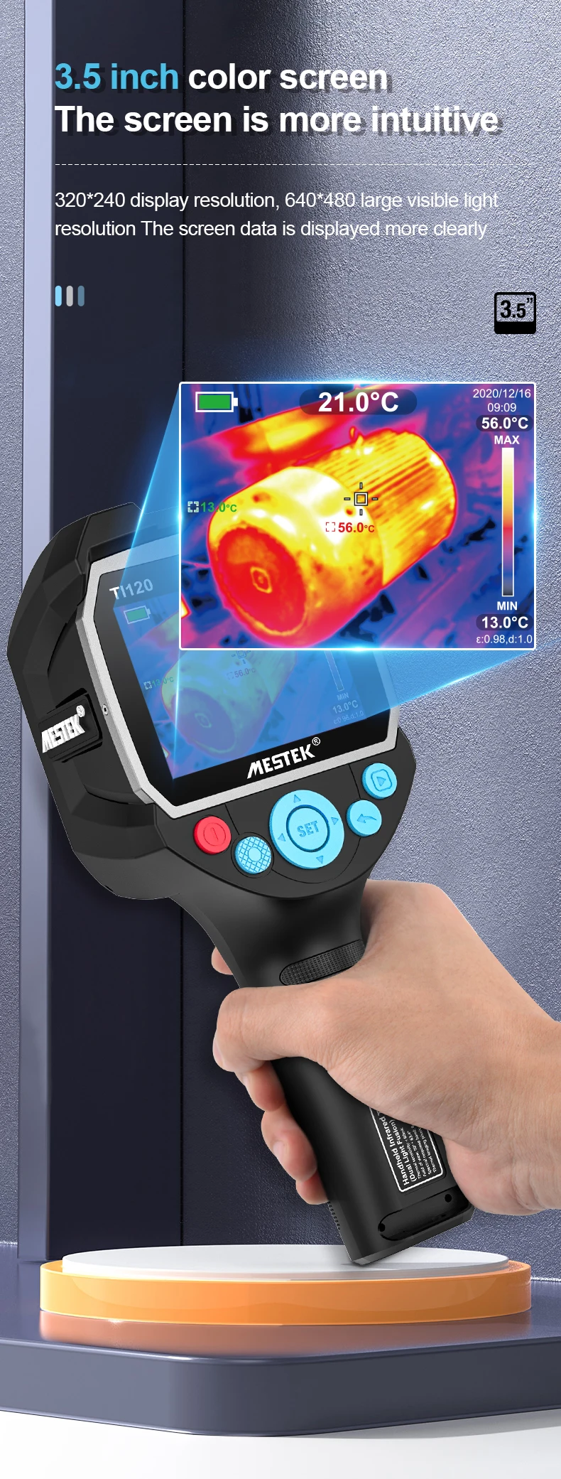 Mestek Handheld Temperature Thermal Imaging Camera -20~400c Color ...