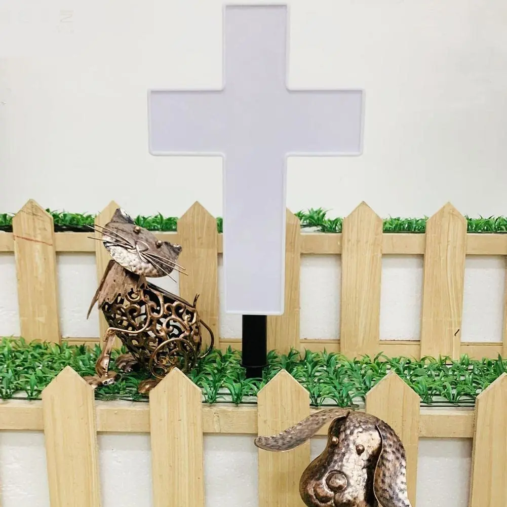 Cemetery Solar Cross Light Grave Outdoor Landscaping Solar Garden Stake ...