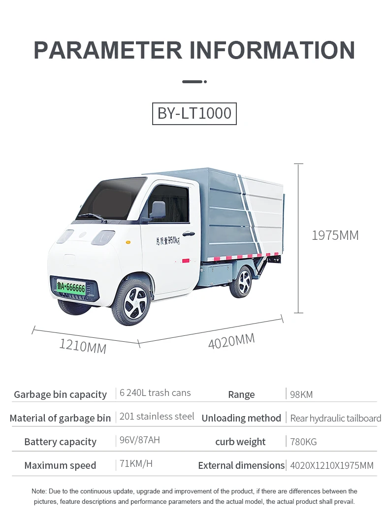 Factory Direct Supply BY-LF1000 Electric Automatic Small Flatbed Dump ...