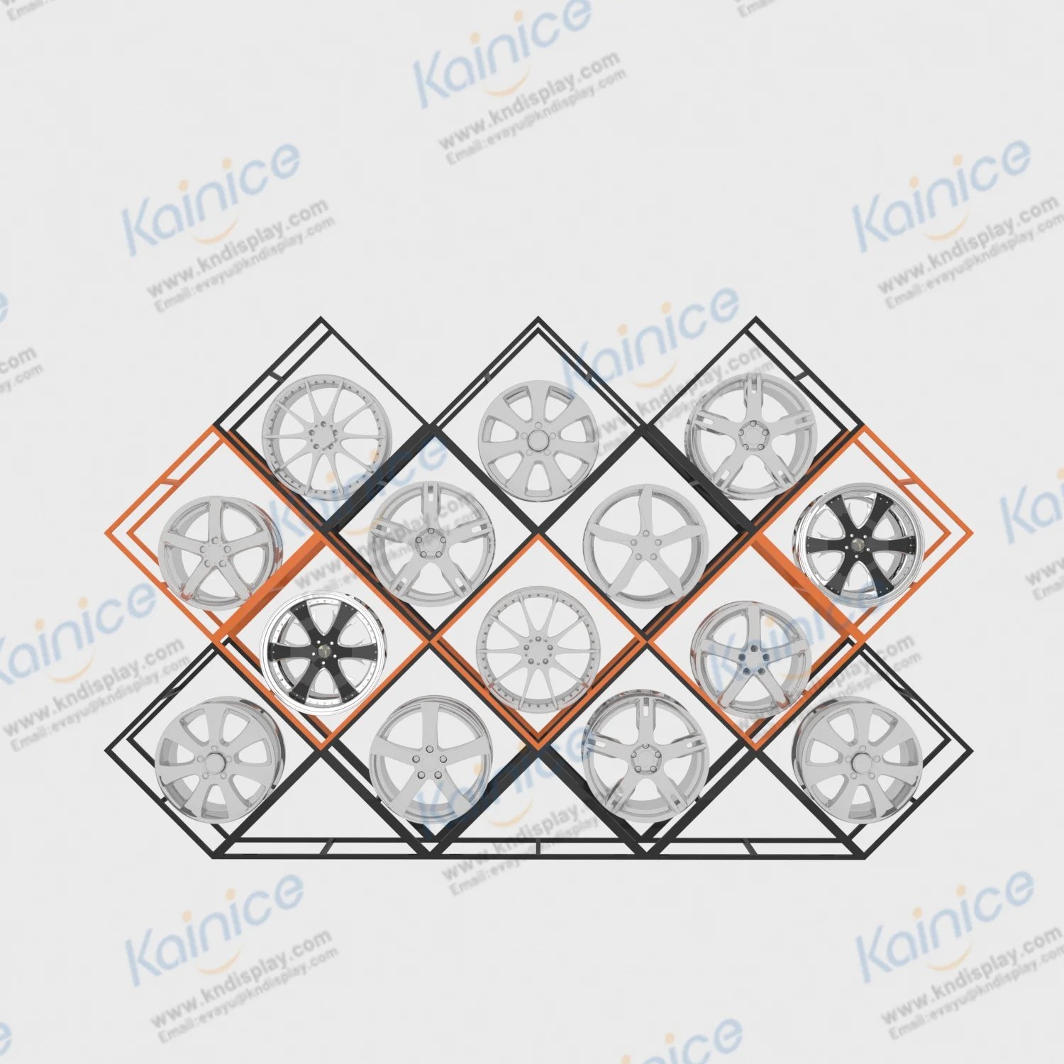 Kainice Combined Hexagonal Floor Standing Bike Alloy Wheel Display Rack ...