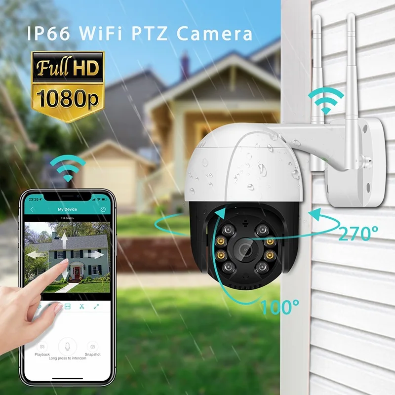 ICSEE 360° Pan-Tilt-Zoom WIFI Security Camera 1080P Night Vision Wide ...