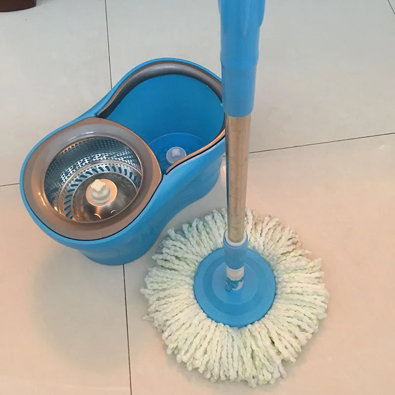 Hand Free Wash Replace Mop 360 Spin Twist Mop Microfiber Wringer Flat ...