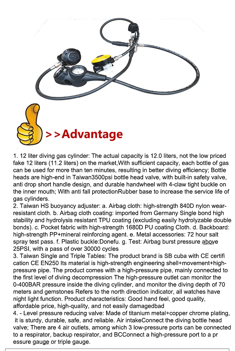 Professional Scuba Diving Equipment - BCD & Breathing Regulator