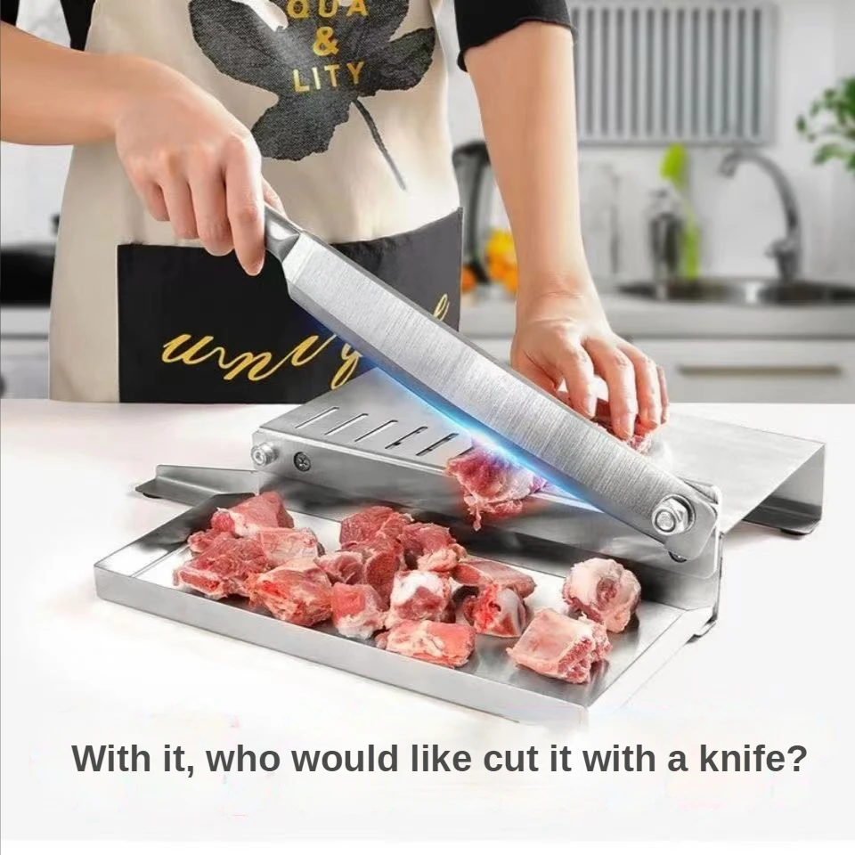 Household Stainless Steel Bone Cutting Knife Chopping Manual Slicer ...