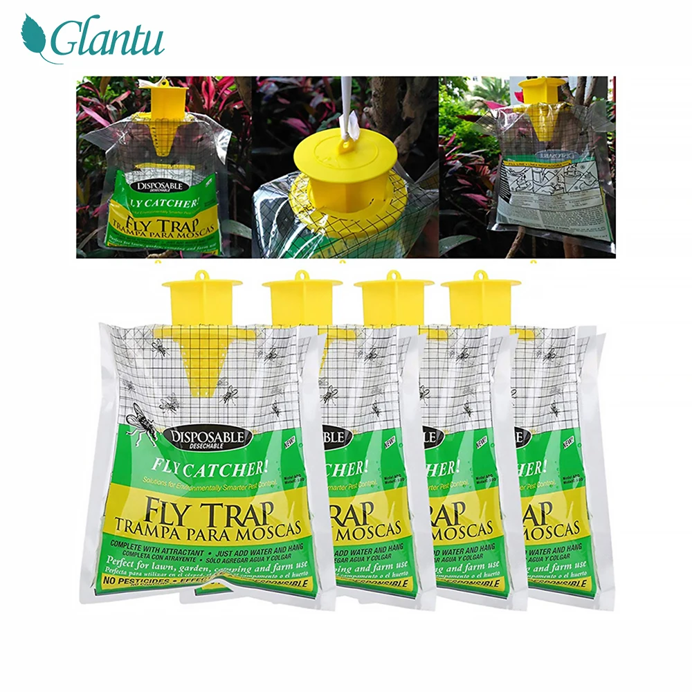 Outdoor Hanging Fly Trap Disposable Fly Trap Bag Non-toxic Fly Catcher ...