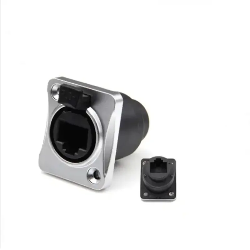 D Type Female Network Ethernet Connector Metal Rj45 Female Jack With ...