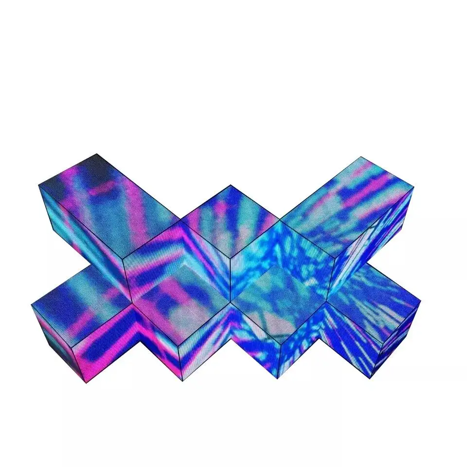 600*600mm 4 Sides Indoor Outdoor Magic Led Cube Display Screen Sign ...