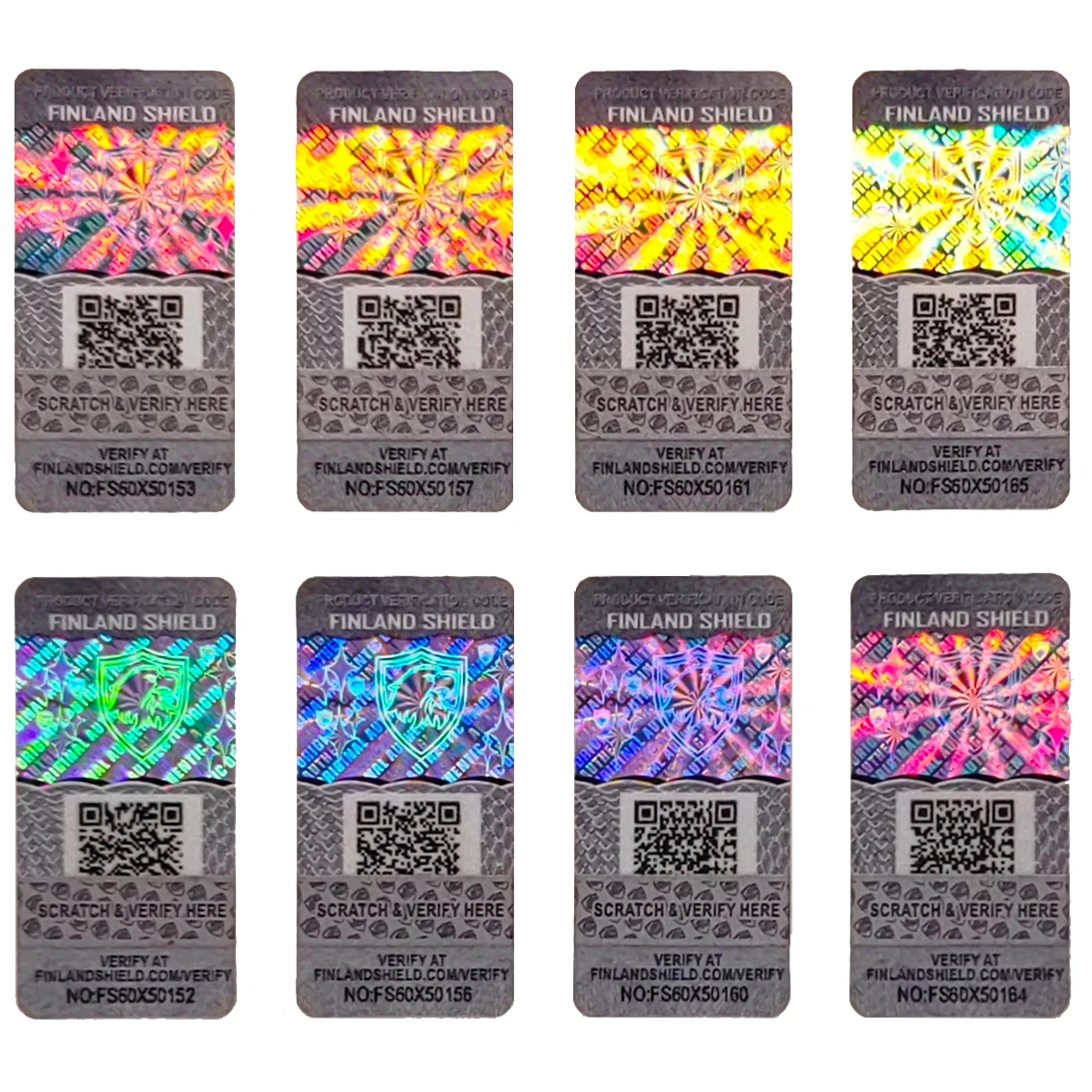 Custom Security Hologram Stickers Silver Scratch Off Holographic Laser ...