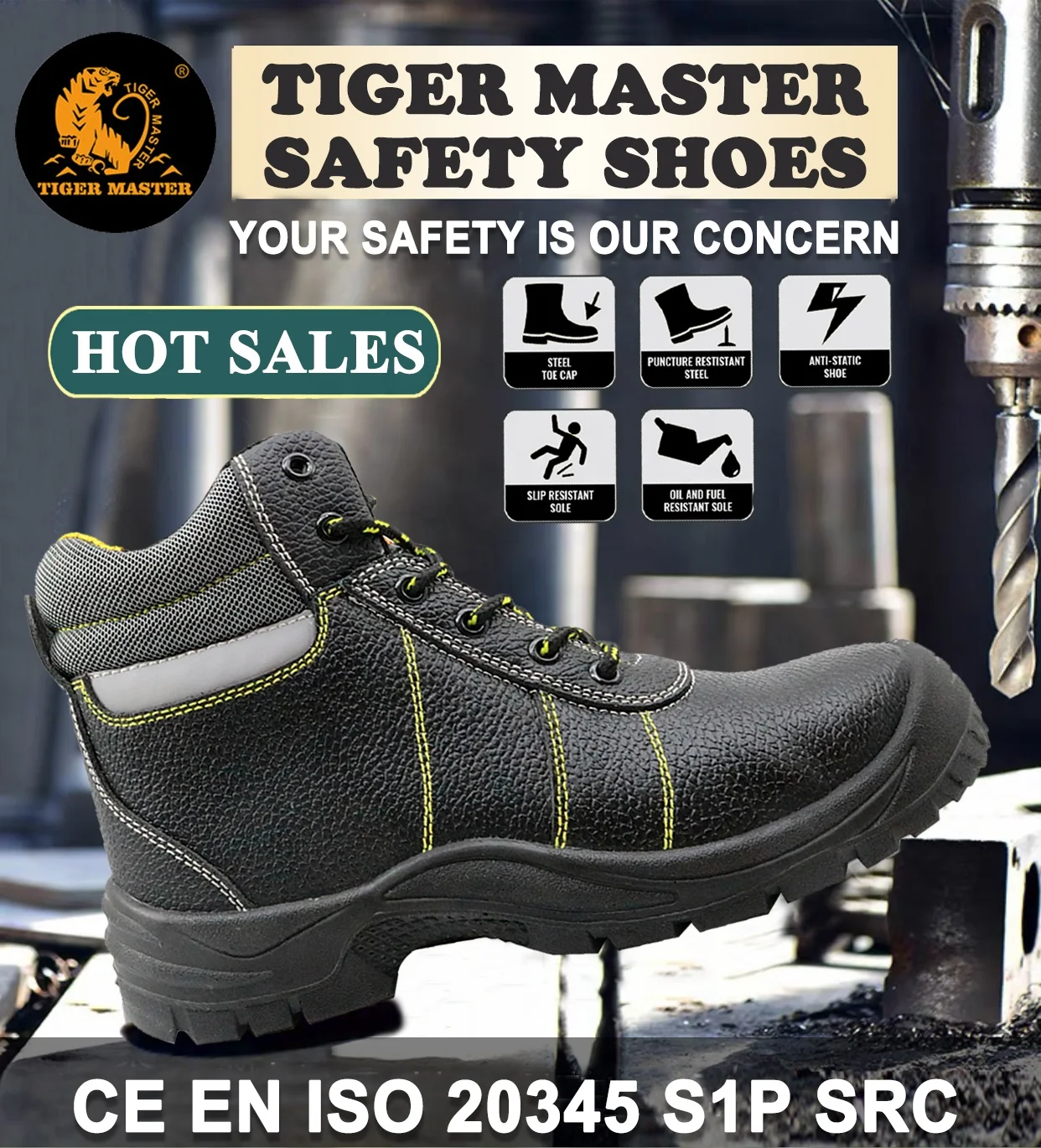 Ce Oil Water Resistant Anti Static Non-slip Industrial Safety Boots ...