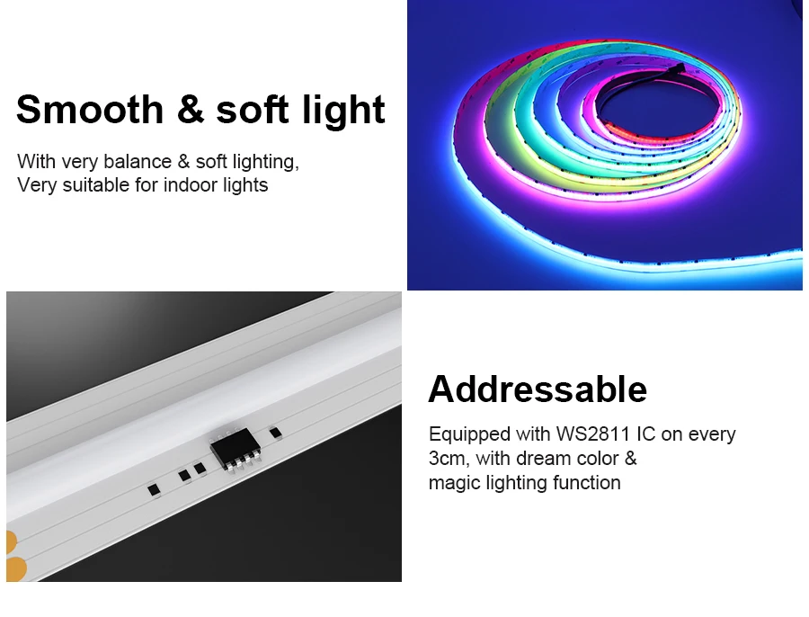 Magic Dream Color Fcob 5v 12v 24v Ws2812b Sk6812 Ws2811 Luces Ip20 Ip67 ...
