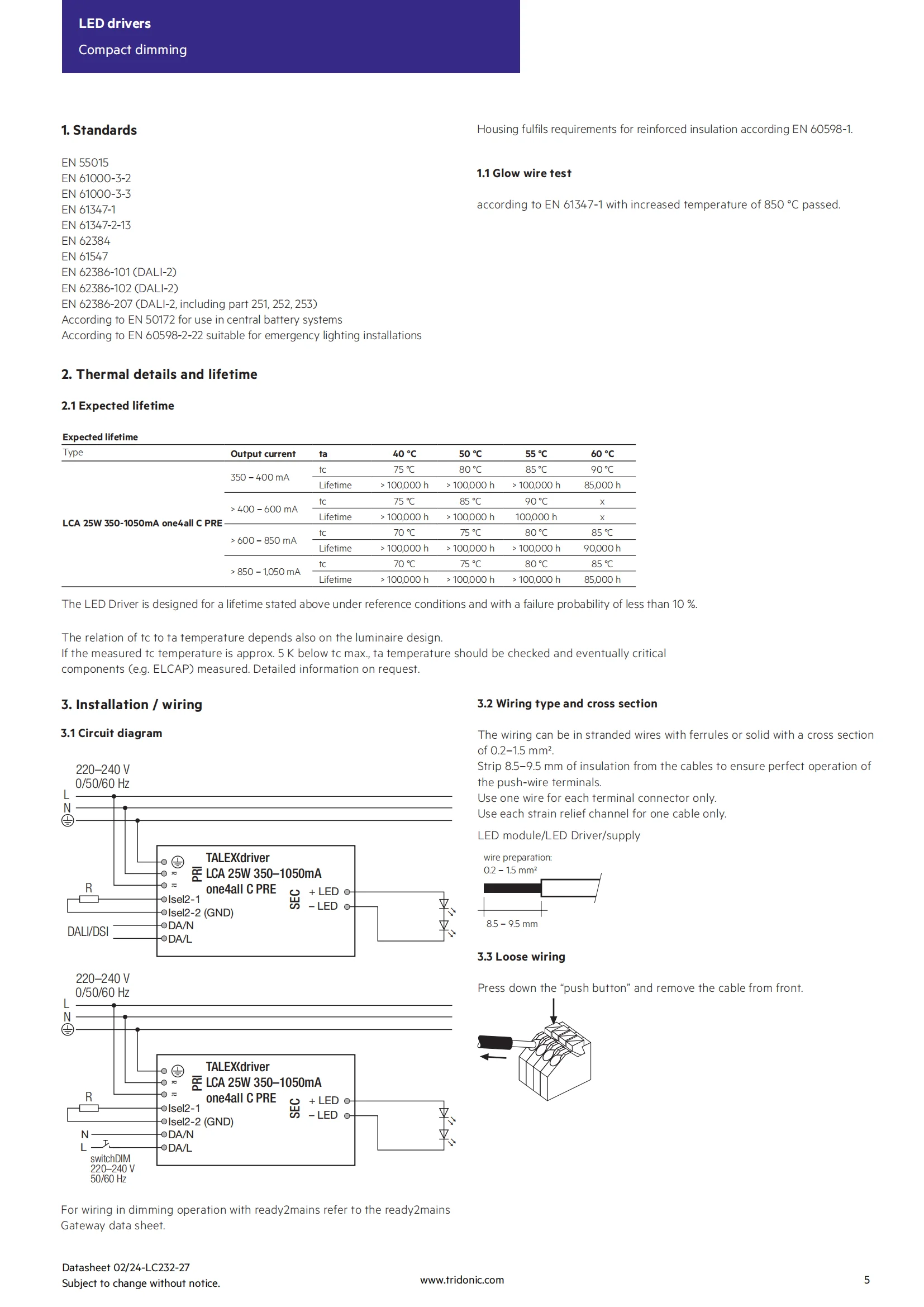 Tridonic LCA 25W 350-1050ma One4all C PRE - Efficient LED Driver