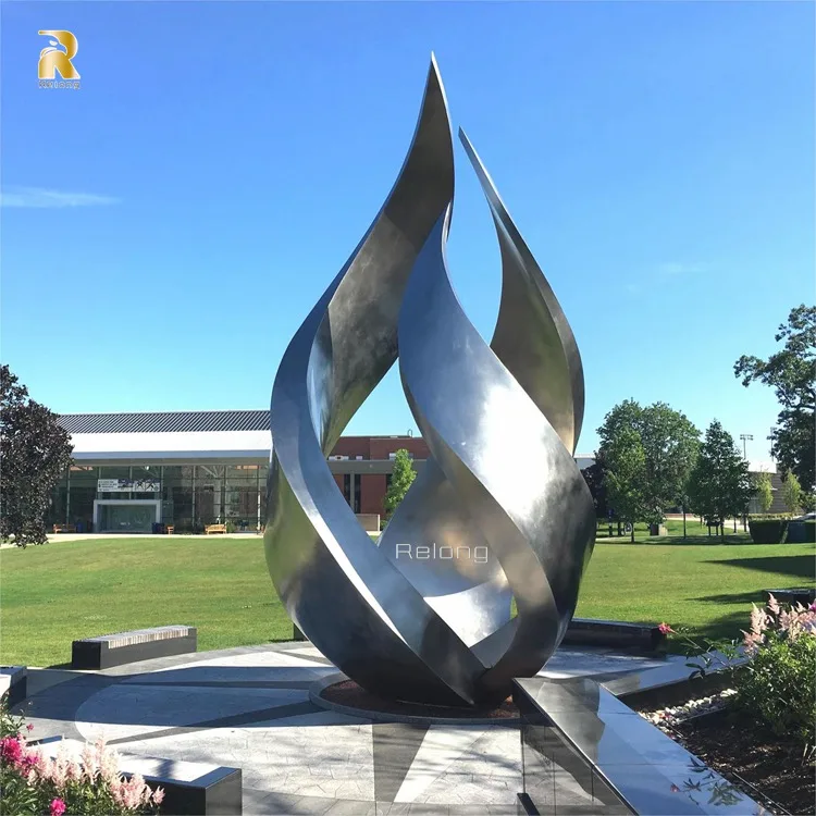 Alibaba.com: Modern abstract art, stainless steel, fire flame sculpture ...