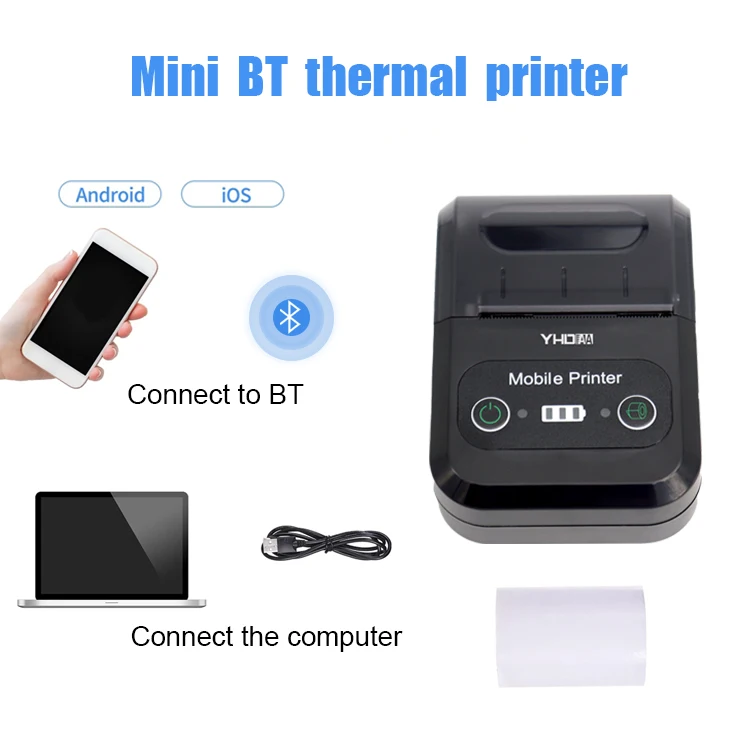 58mm Mini Portable Thermal Receipt Printer for Outdoor Use