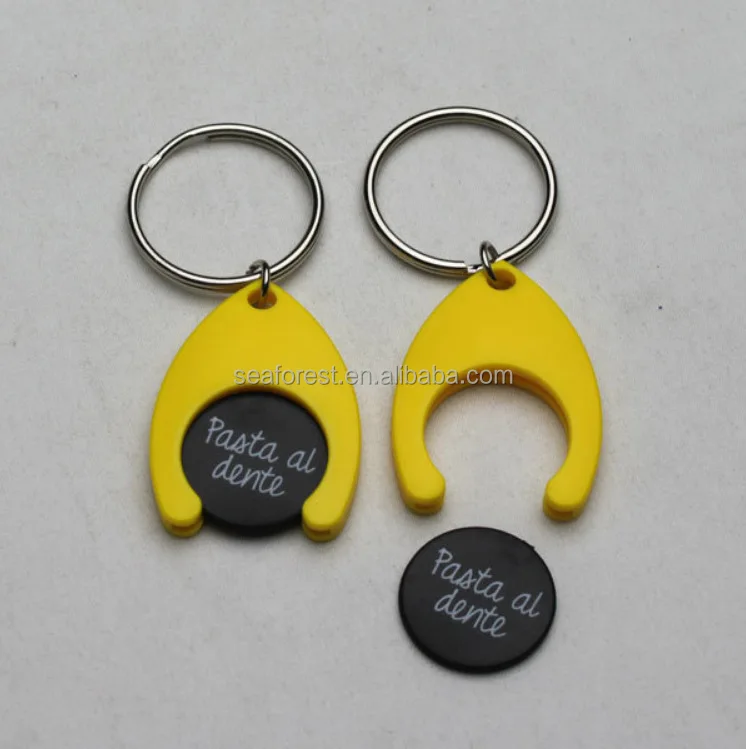 Custom Sublimation Trolley Token Insert Coin Key Chain Holder Plastic ...