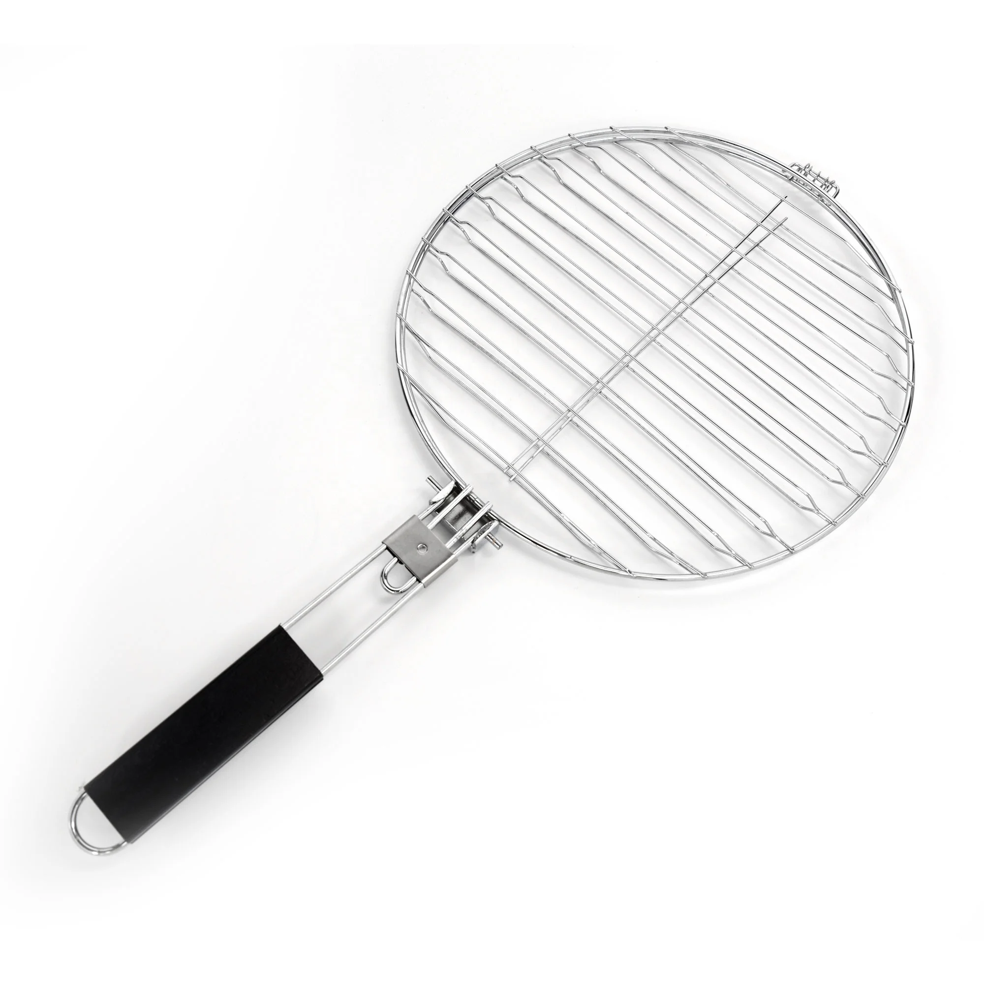 Round Shaped Chrome Plated Iron Wire Extension Bbq Grill Basket With ...