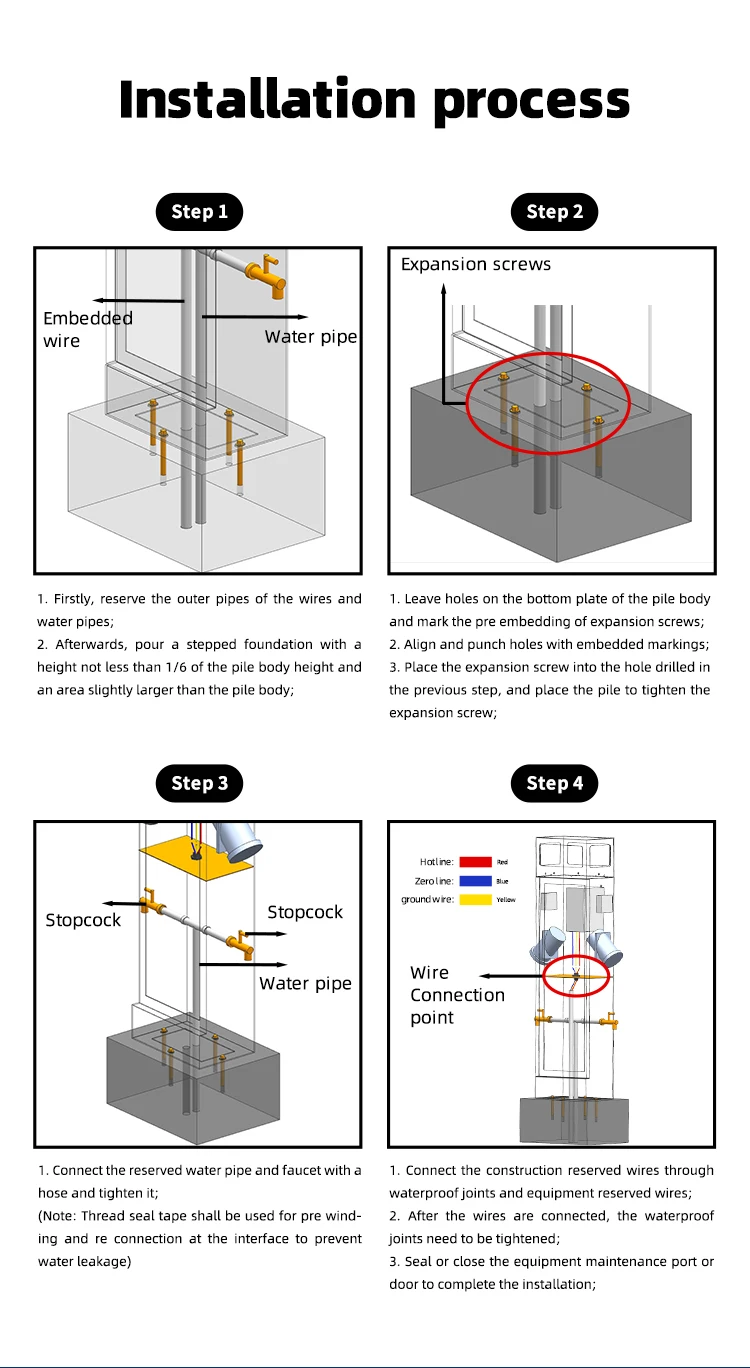 Outdoor Power Supply Column Industrial 304 Stainless Steel Waterproof ...