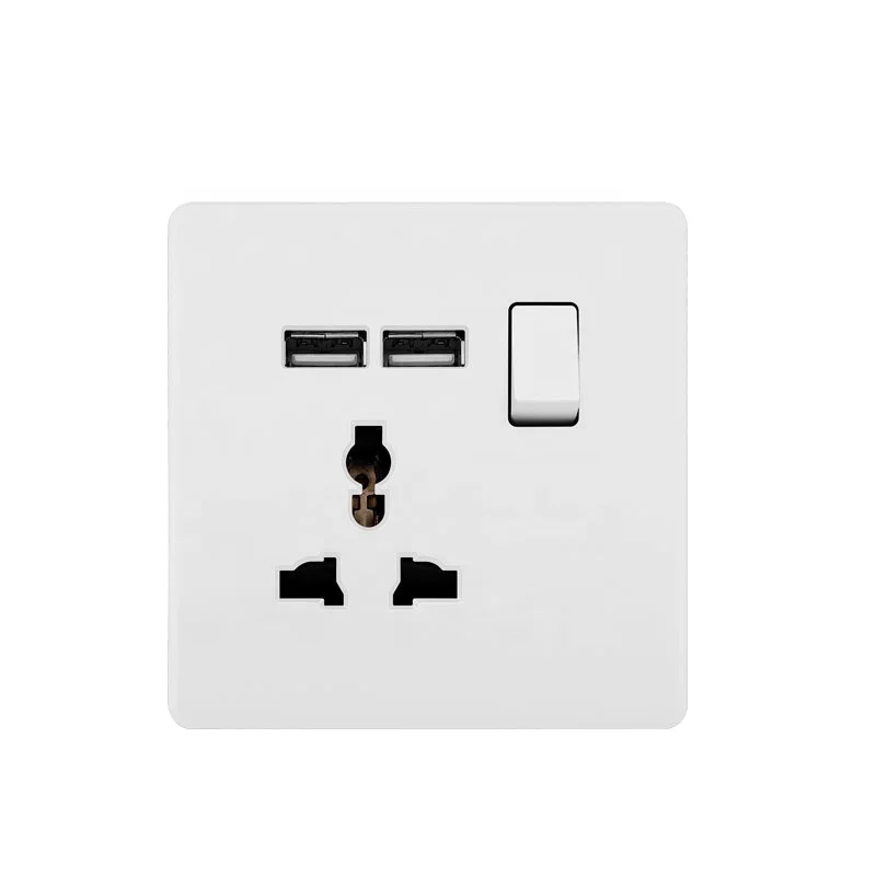 Sirode T2 Series British Standard Modern White 13A Multifunction With 2 ...
