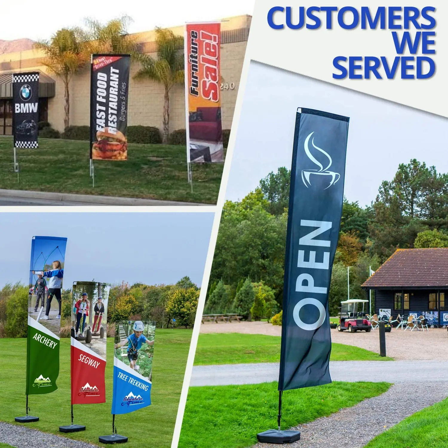 Custom Double Sided Outdoor Advertising Flag Banner Stand