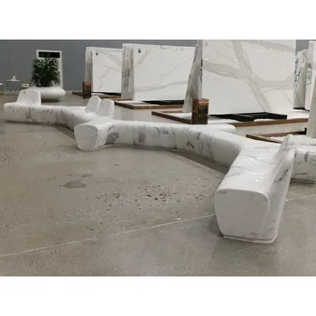 Custom Cut Marble Italy Calacatta White Marble Bench,Simple Stone ...