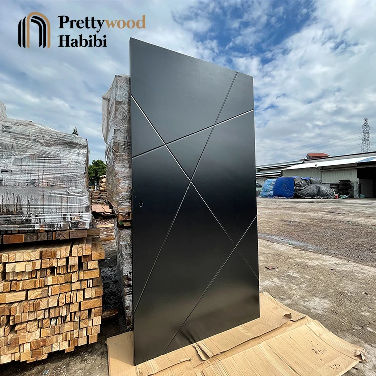 Prettywood Stylish Irregular Modern Residential Design Prehung Black ...