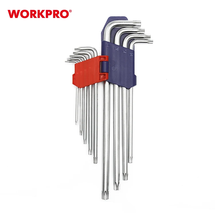 WORKPRO 9PC Chrome-vanadium Steel Torx L-Keys Allen Wrench Long Arm ...
