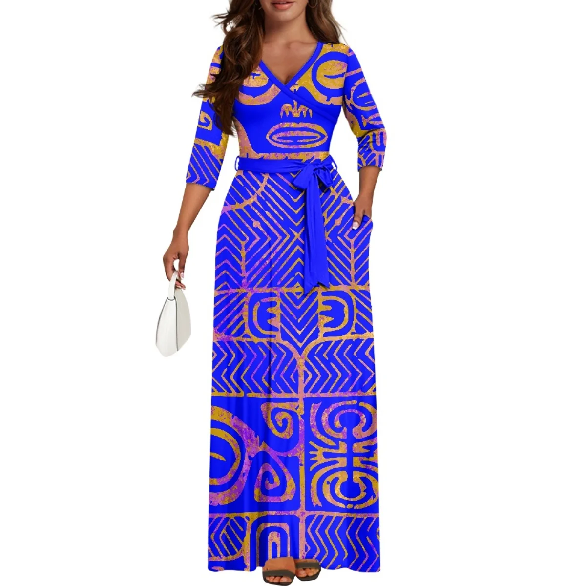 Polynesian Samoan Tattoo Design Plus Size Women Long Dress 2024 Hot ...
