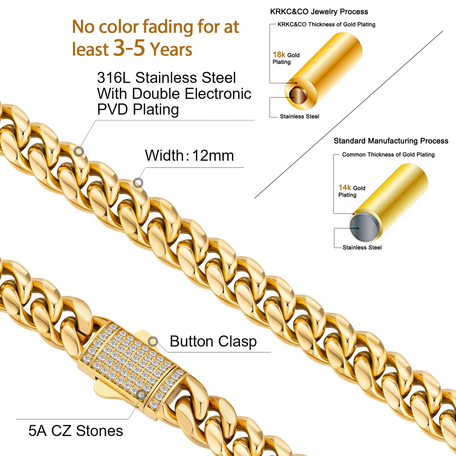 12mm Iced Out Cuban Link Chain - Durable & Stylish Jewelry