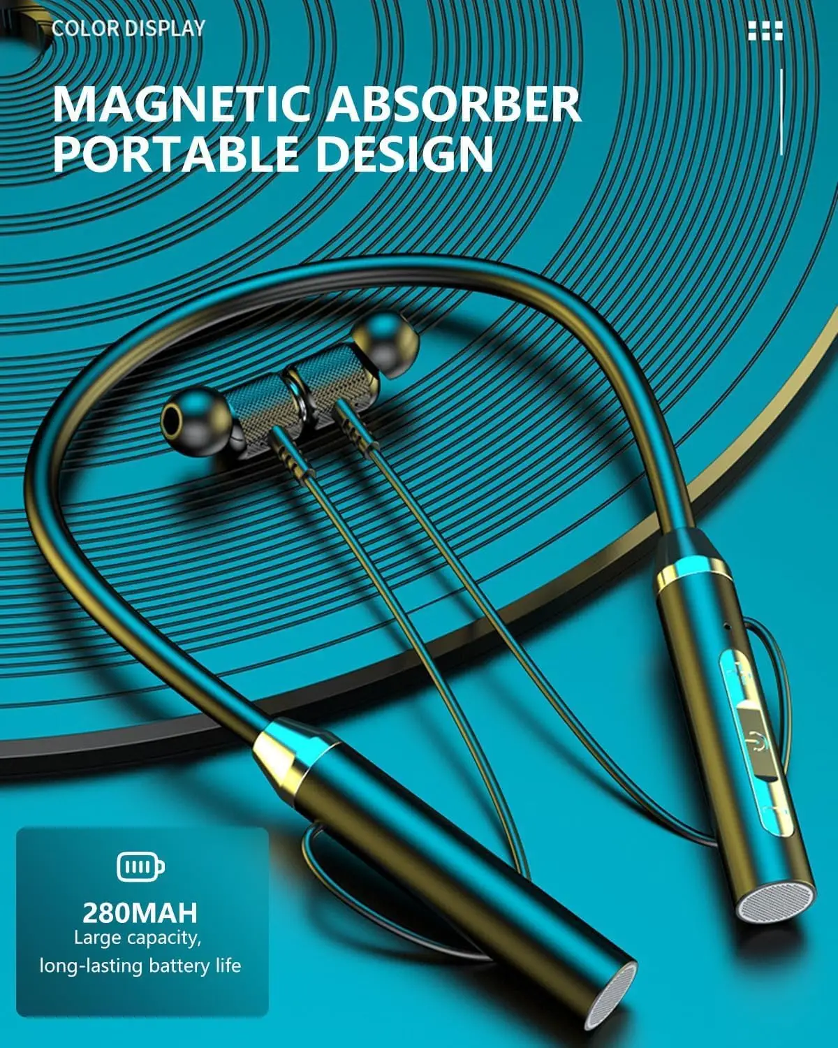 Long Playtime Magnetic Wireless Neckband Earphones B3 Sports Neckband ...