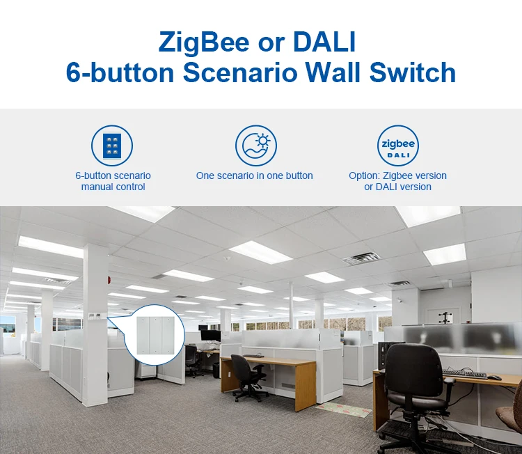 DALI 2 HA1.2 6-button Scenarioes Wall Switch Led Touch Light Wireless ...