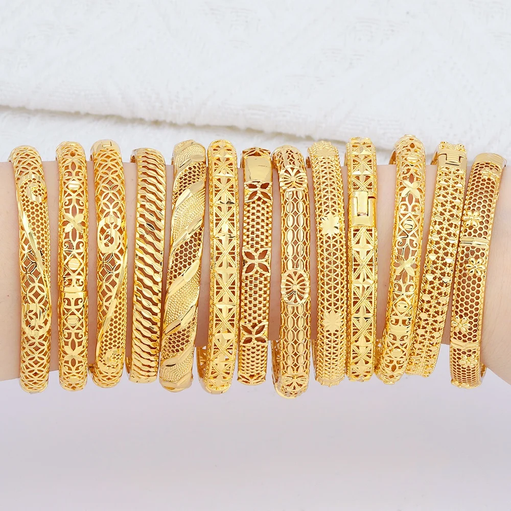 Trendy Gold Plated Bangles for Women - Hot Sale Dubai 18K/22K/24K ...