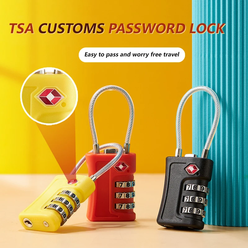 TSA Approved Combination Padlock 3 Digit Wire Lock TSA Lock TSA Cable ...