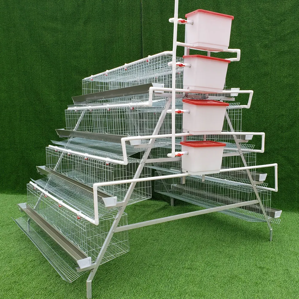 Hot sale 96 / 160 birds 3 / 4 layers poultry chicken feeding cages ...