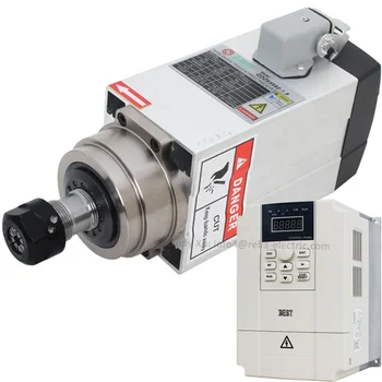 Cnc Spindle Motor 1.5 Kw 220v/380v Square With Flange Air Cooled Milling Spindle Er11/er20 Chuck ...