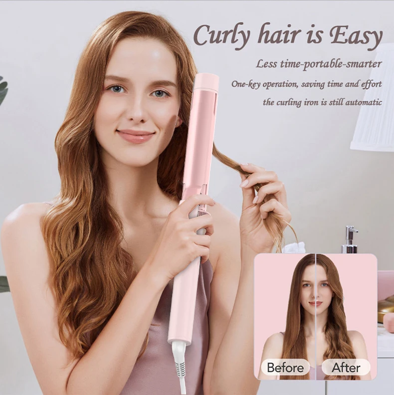 2 In 1 Wand Rotating Wand Waves Curler Styling Adjustable Height Hot ...